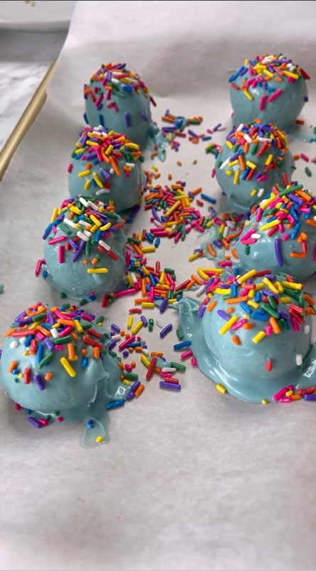 Homemade birthday cake truffles sweet treat