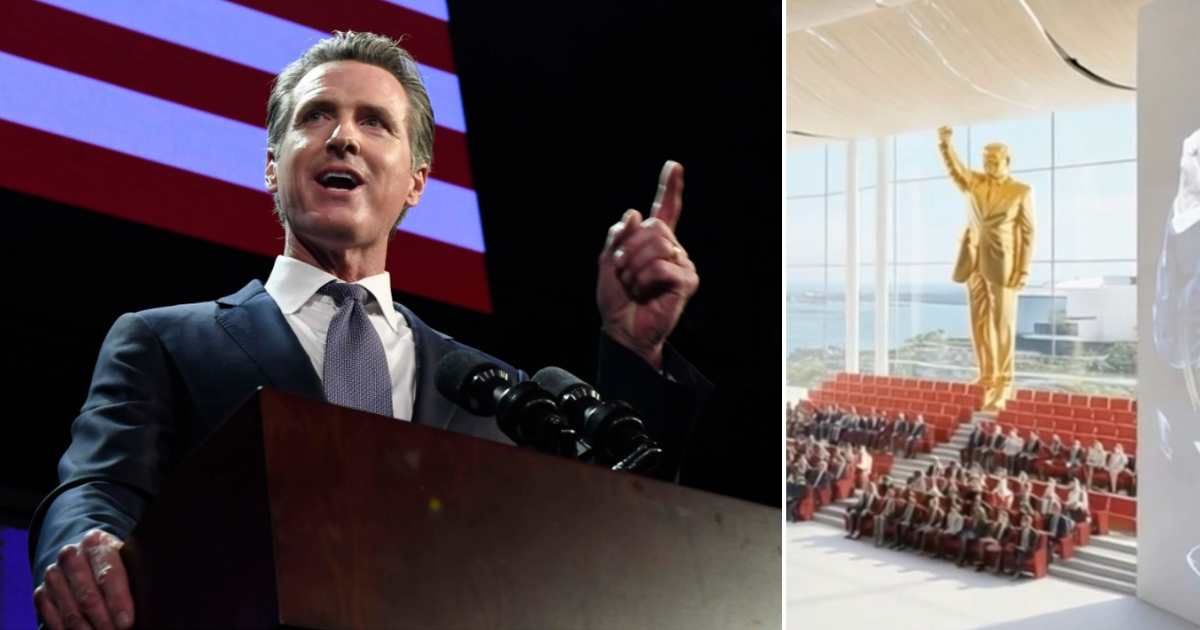 Gavin Newsom mocks Trump library’s gold statue, says it looks 'awfully ...