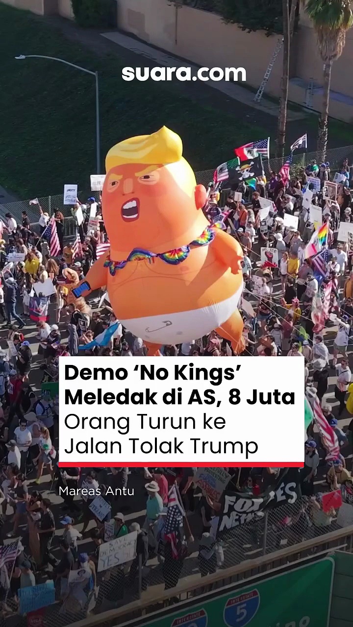 Demo 'No Kings' meledak di AS, 8 juta orang turun ke jalan tolak Trump