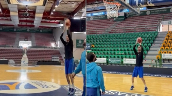 Il video di Achille Polonara in campo: si allena e fa canestro