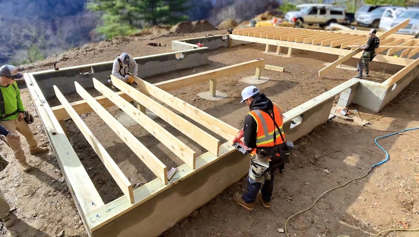 Installing sill plates, girders & joists — mountain cabin build