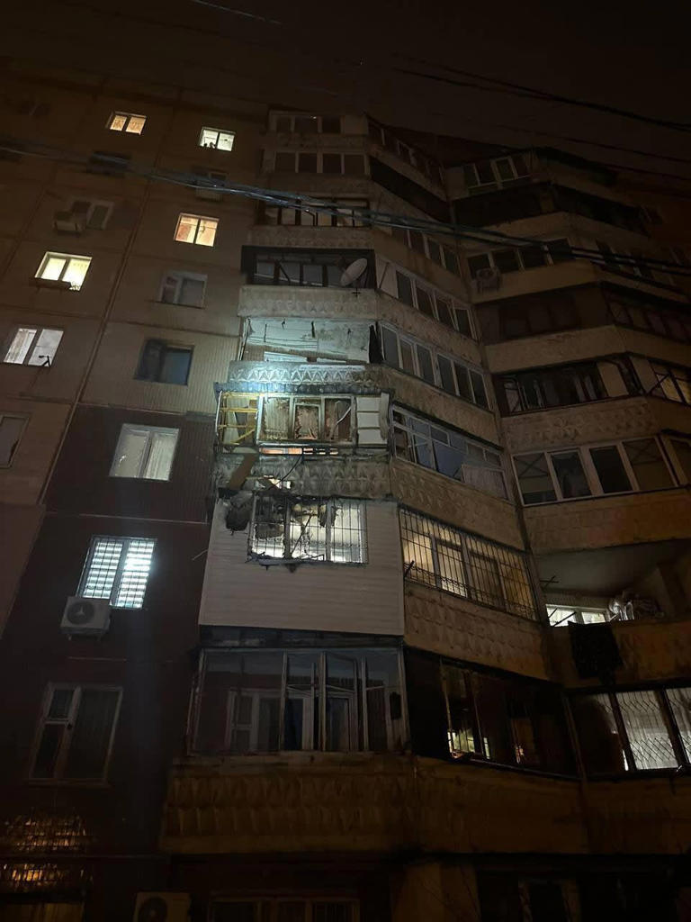 One injured and fire breaks out as Russian drones hit high-rise ...