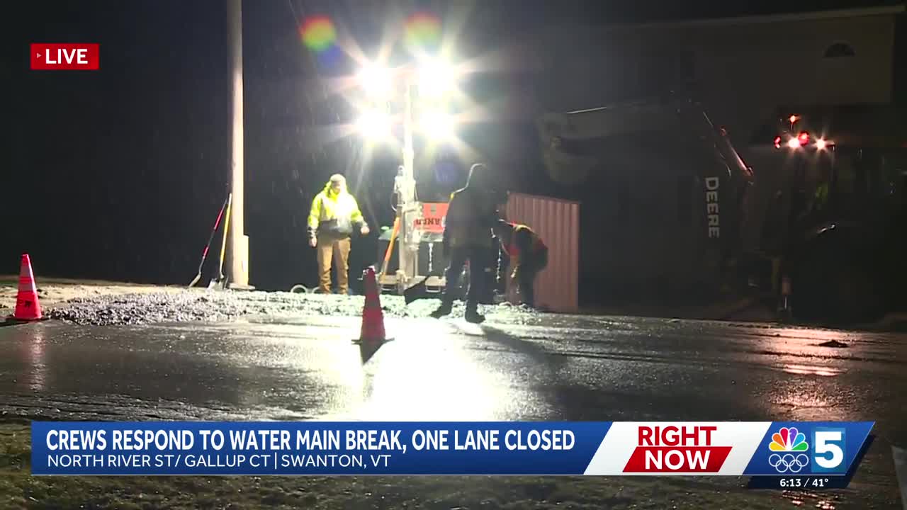 Road closed due to water main break in Swanton