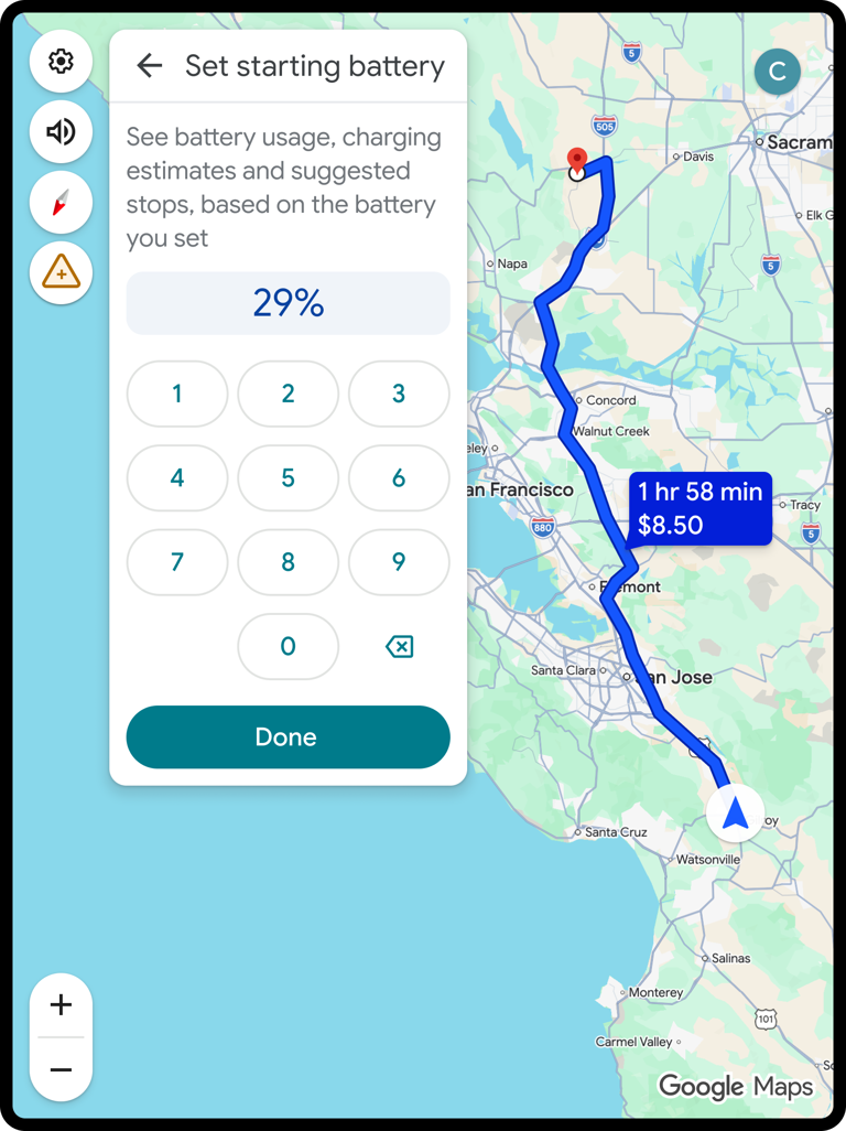 Google Maps can now plan EV road trips with charging stops via Android Auto