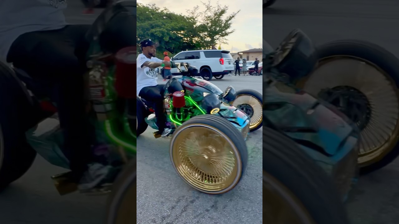 Custom Trike Bike on Gold 24’s Wire Wheels Ridin