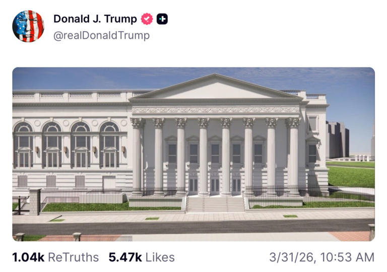 Trump posts ballroom renderings as gas prices rise and poll numbers fall