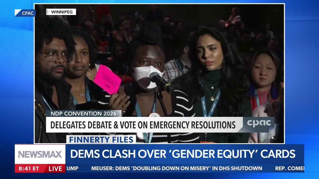 Speakers fight over "gender equity" cards at a Democratic conference