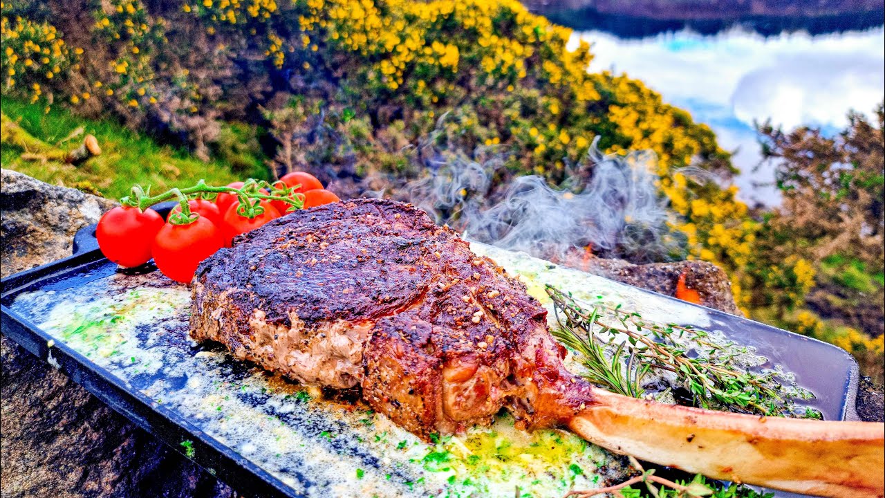 This is what happens when a Tomahawk steak meets open fire
