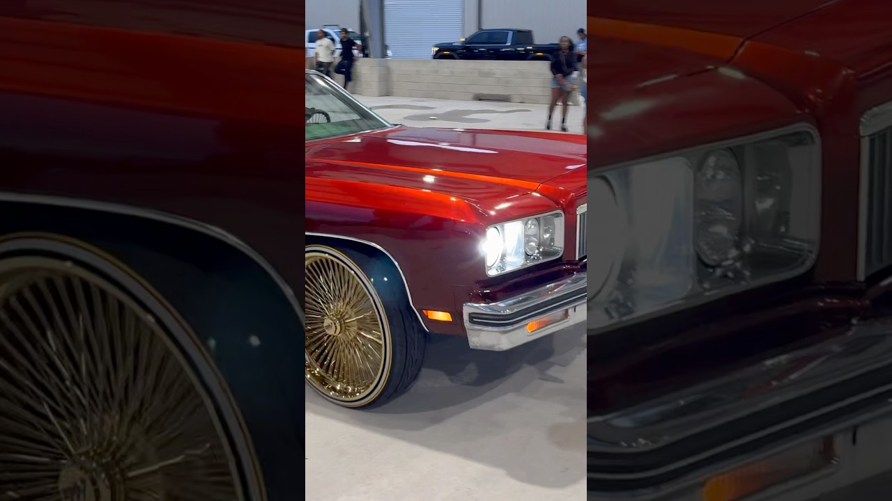 75 Chevy vert on gold 24” Daytons and Vogues riding