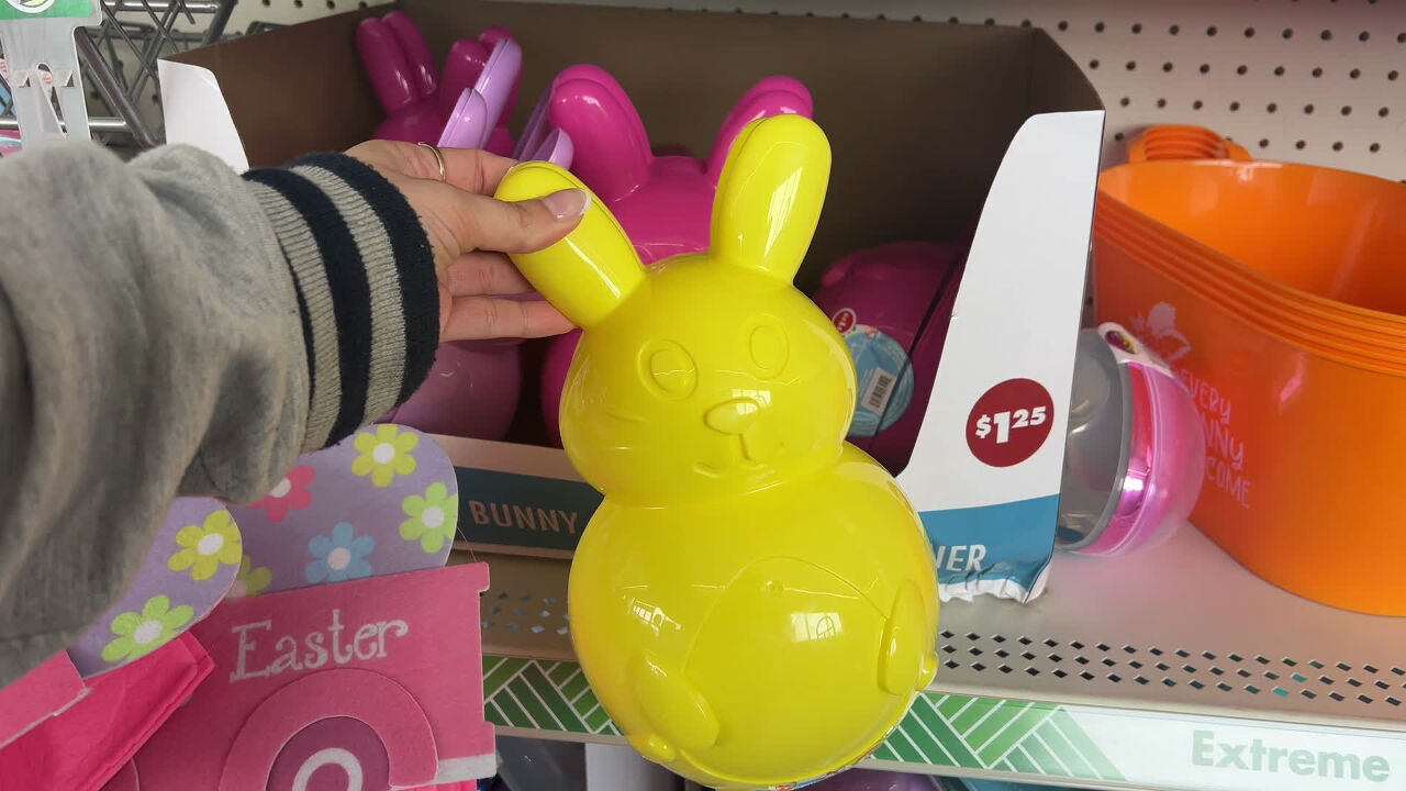 Turn a yellow Dollar Store Easter bunny into this!