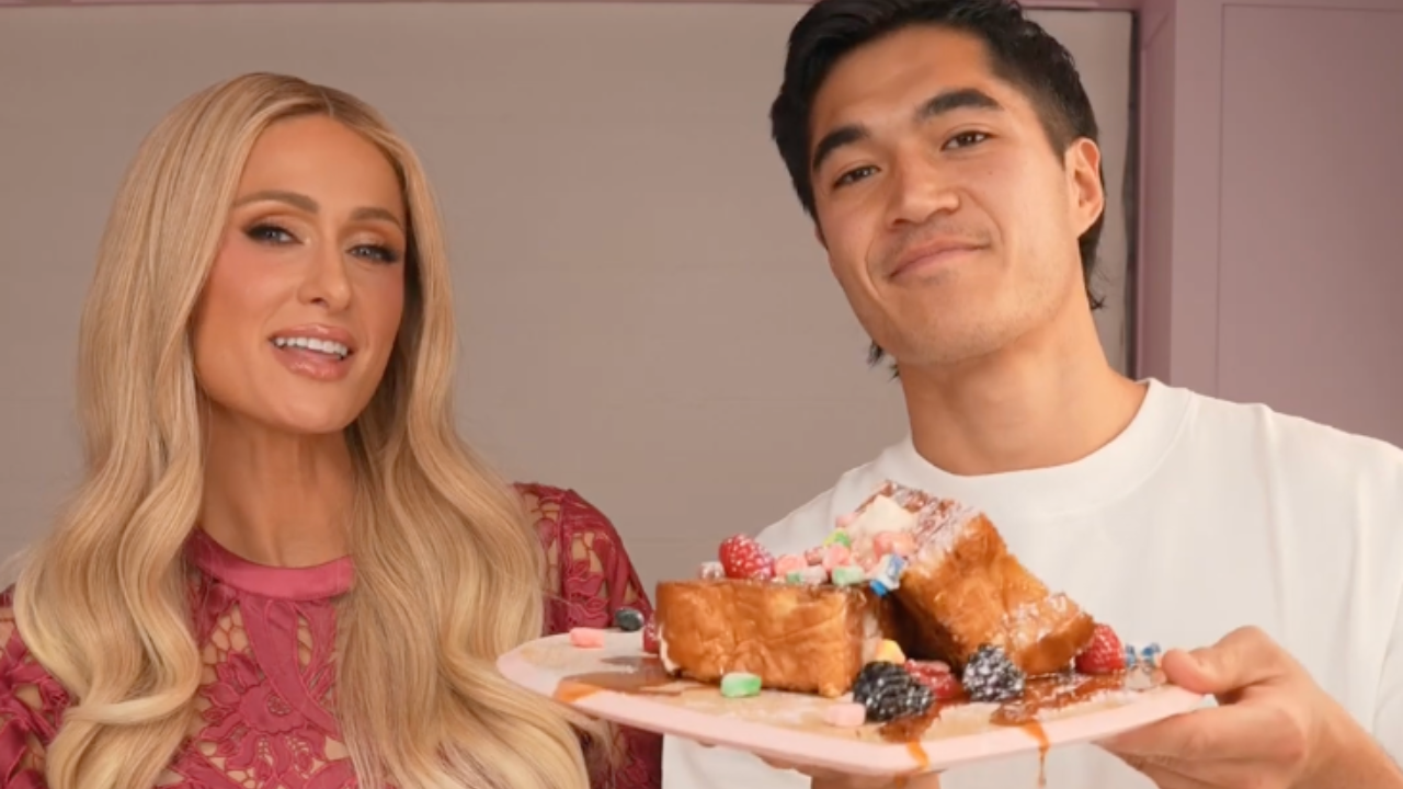 Making stuffed French toast with Paris Hilton