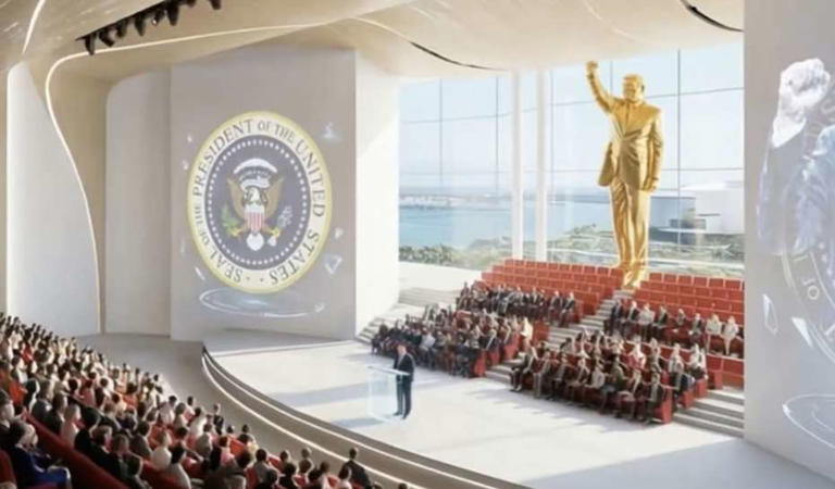 Trump library design announced with AI slop video