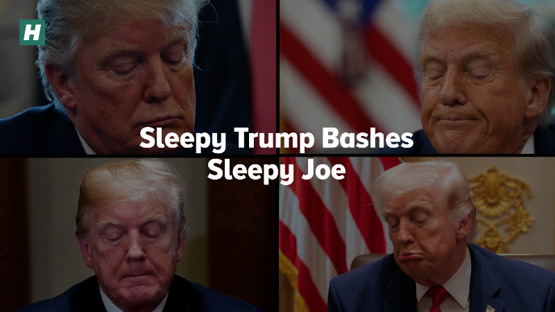 Sleepy Trump bashes Sleepy Joe
