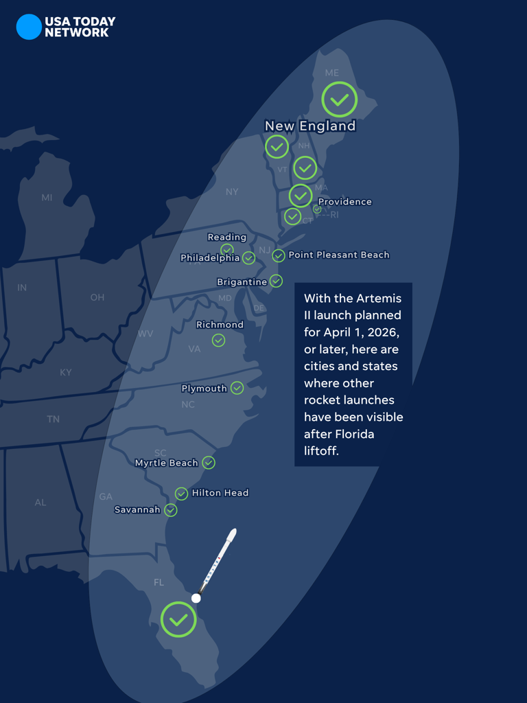 NASA Artemis II Florida launch may be seen in Palm Beach County. See map