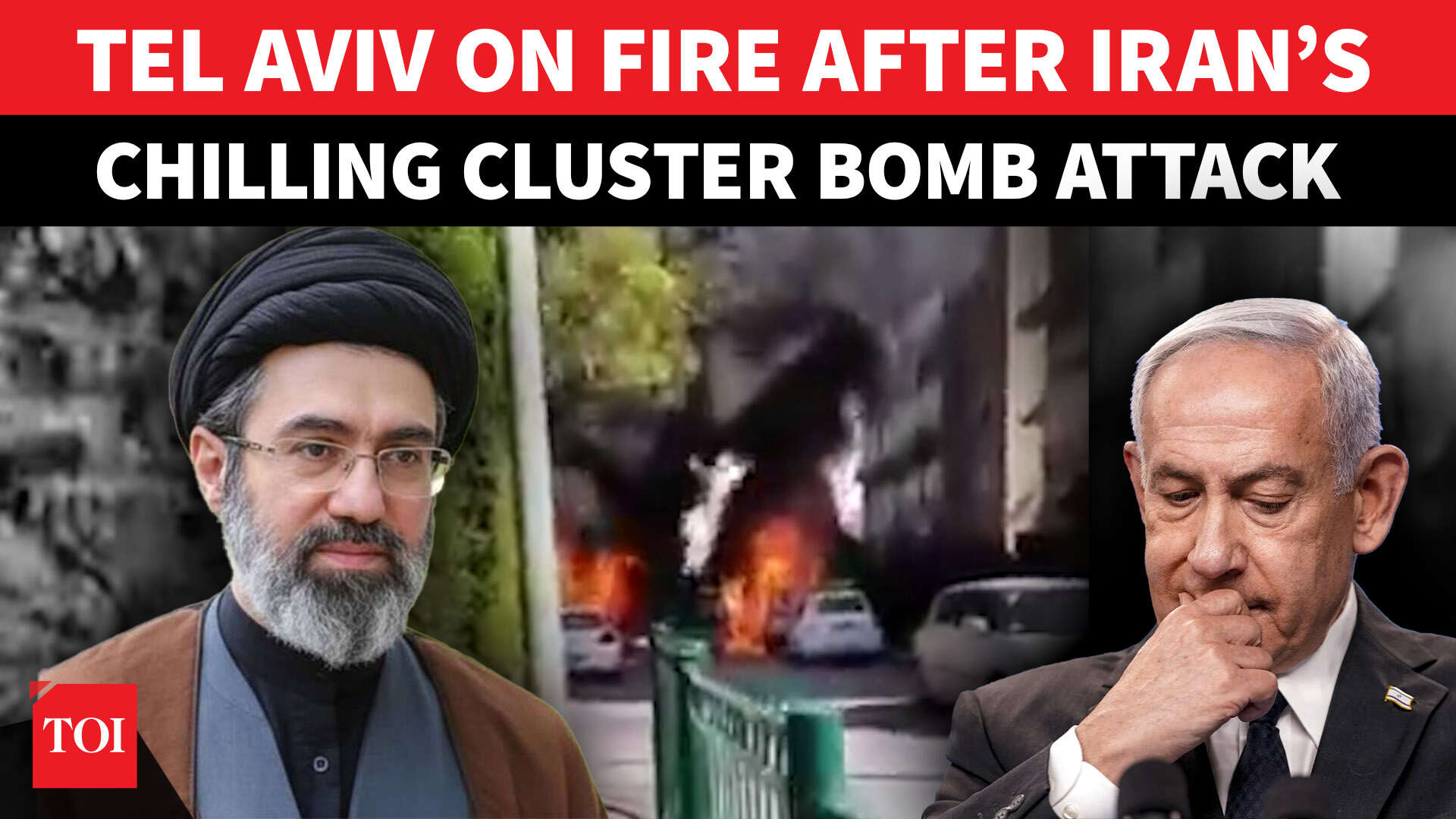 Shock video: Tel Aviv 'on fire' after Iran fires missiles with cluster ...