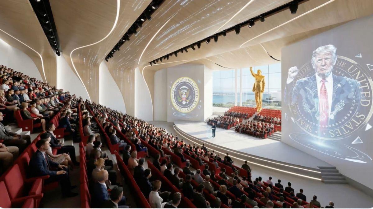 Donald Trump's new gold statue in his library reminds fans of other ...