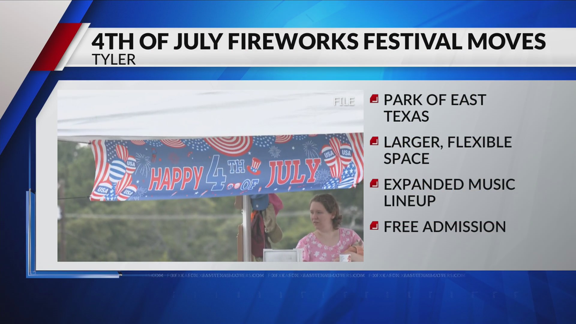 Tyler's Fourth of July fireworks festival moving in 2026