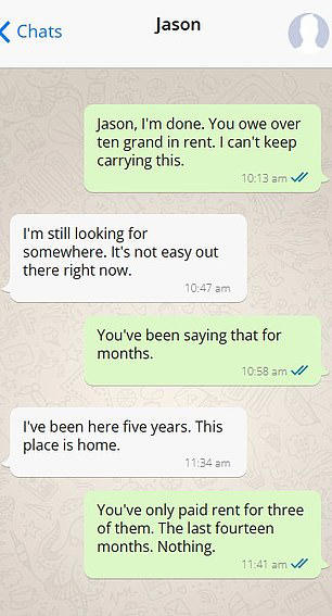 Landlord's infuriating text exchange as his tenant racks up an eye ...