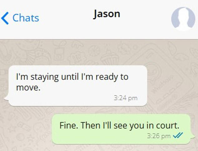 Landlord's infuriating text exchange as his tenant racks up an eye ...