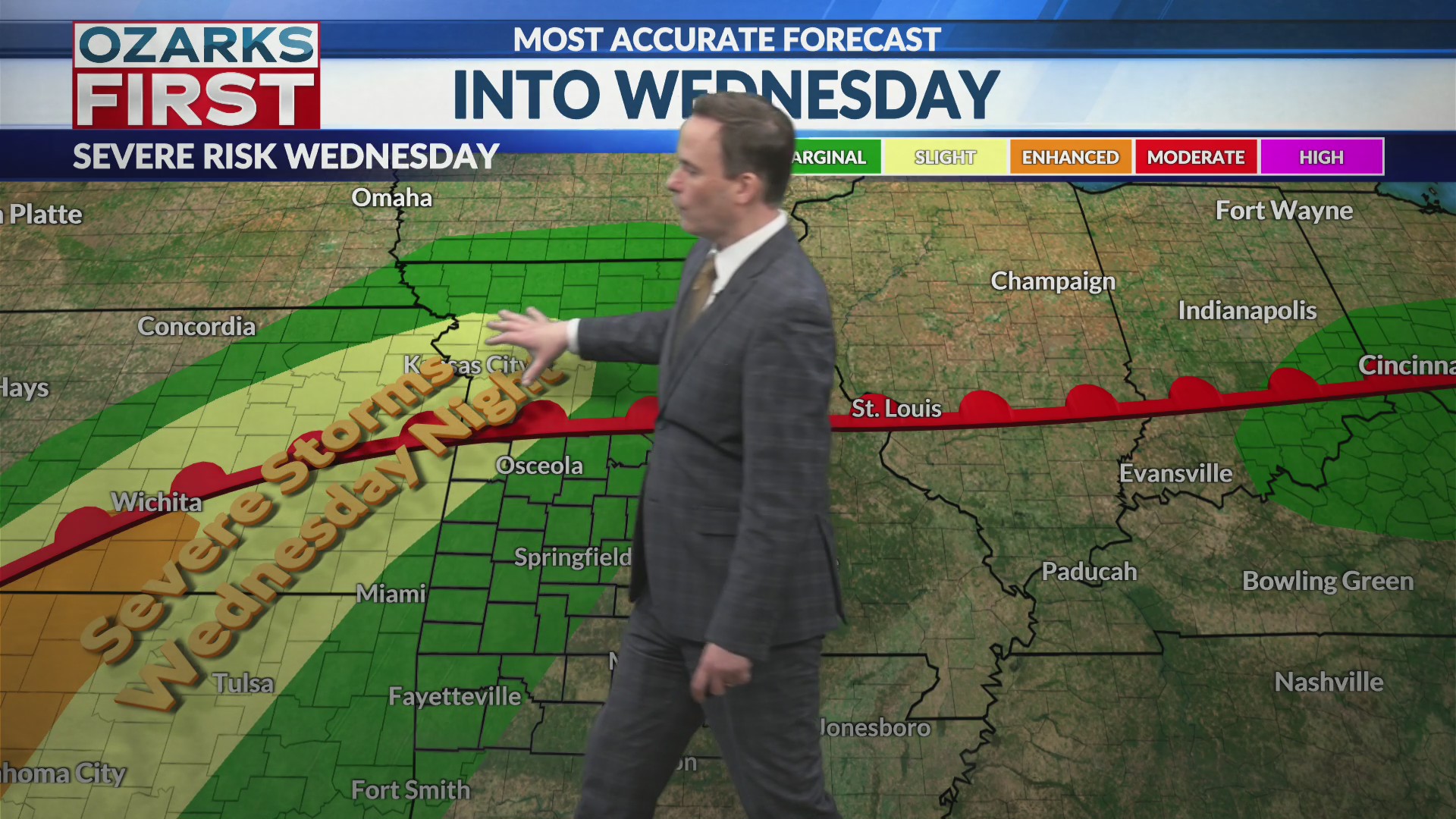 Storm chances the rest of the week, severe weather possible