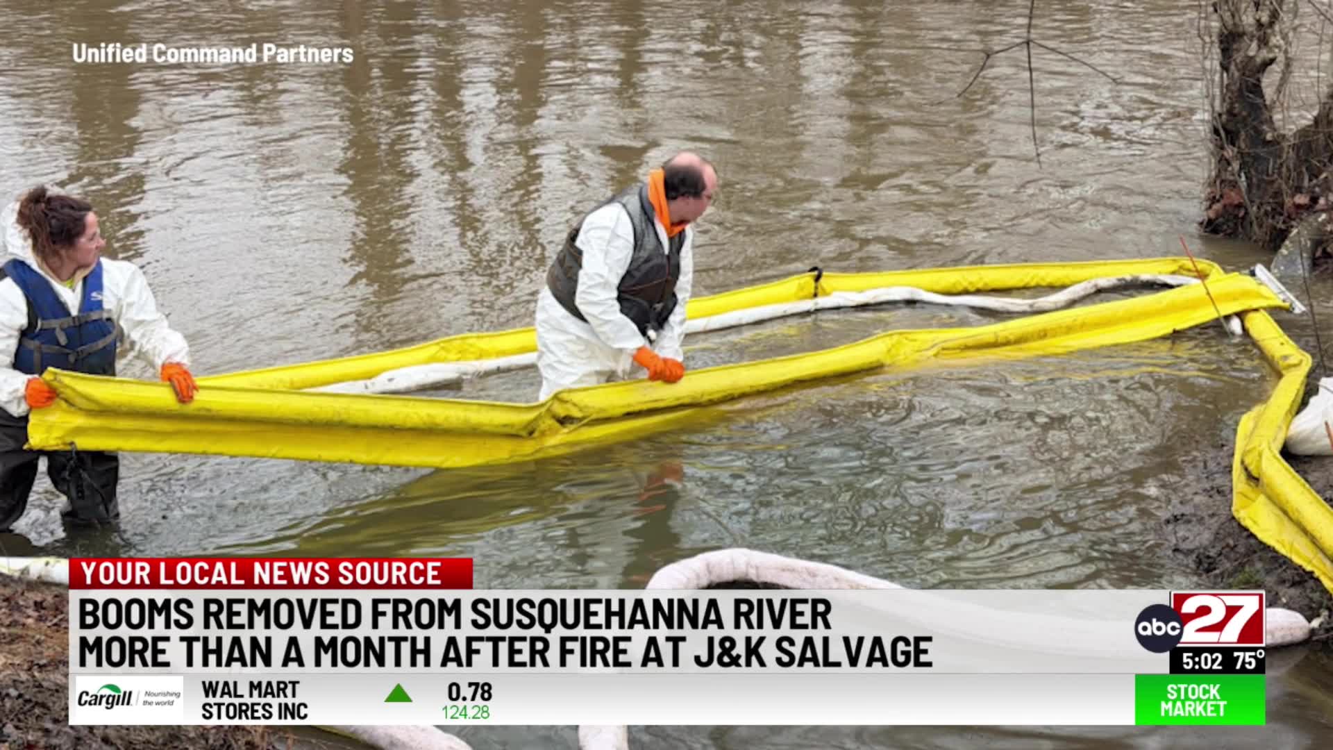 Unified Command removes containment booms from Susquehanna River