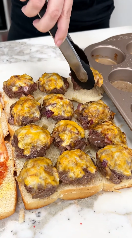 Burger sliders made easy using a muffin tin