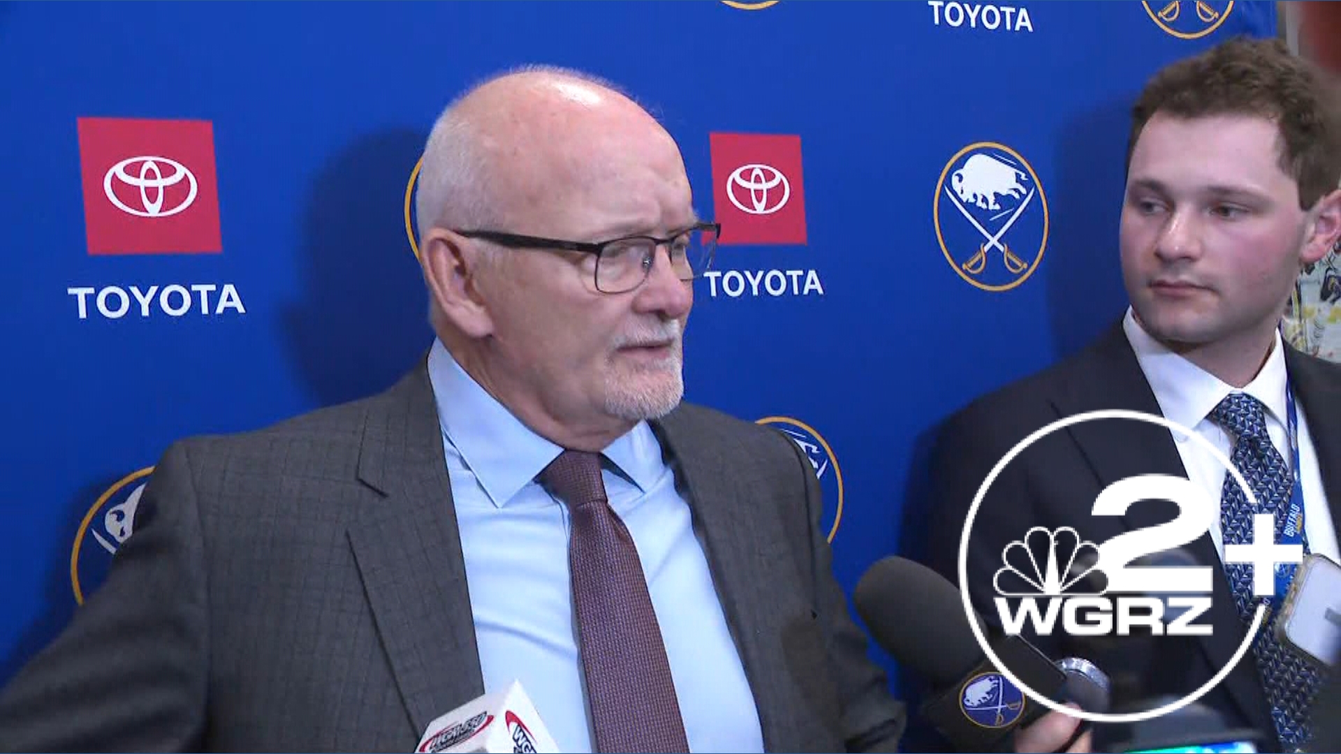 The Sabres meet the press after 4-3 win over the New York Islanders