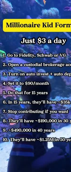 Millionaire kid formula: Invest $3/day