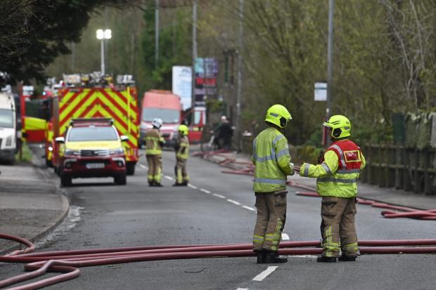 4 fire engines still at the scene of large blaze which started last night