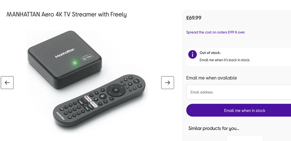 British-made Freely TV box finally restocks on Currys and John Lewis ...