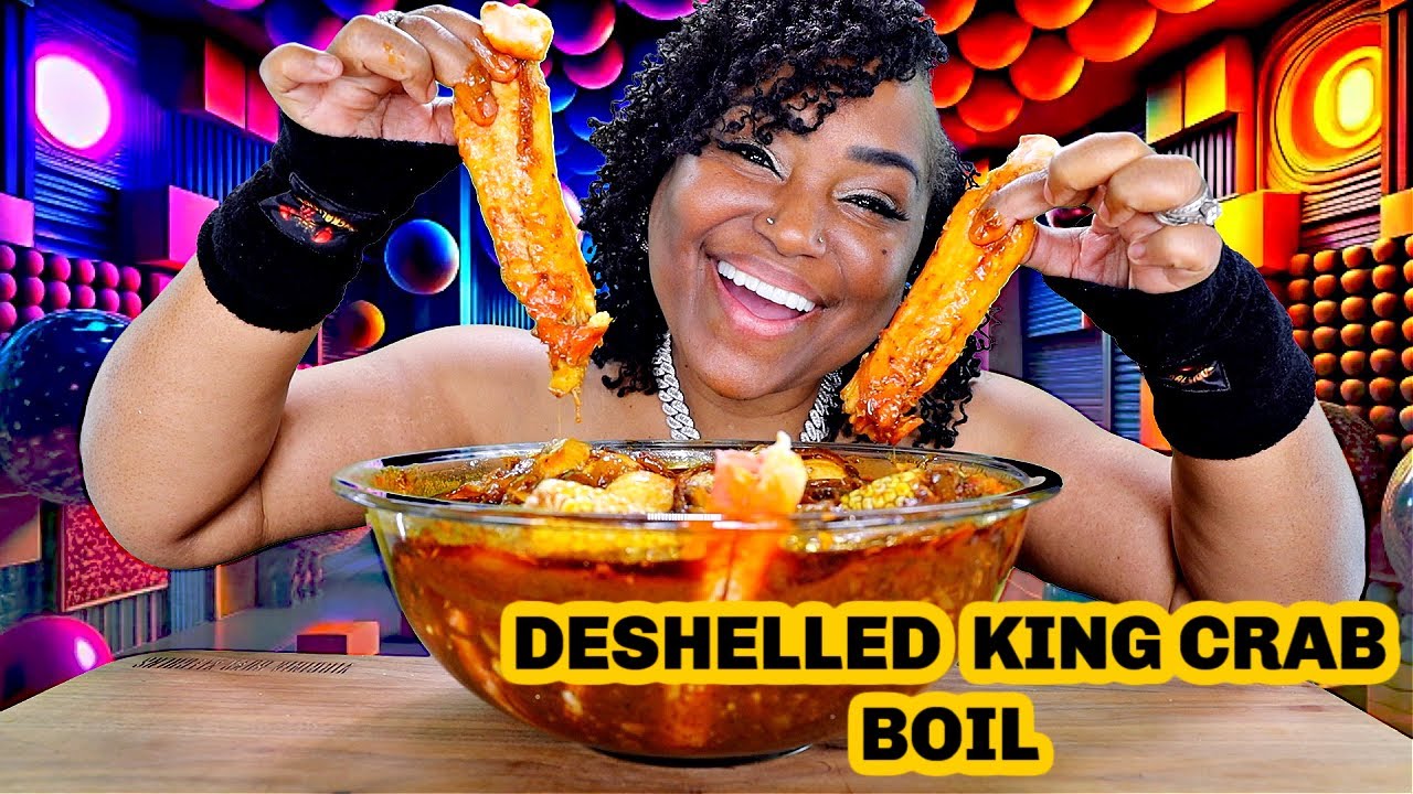 I made a massive deshelled seafood boil with king crab