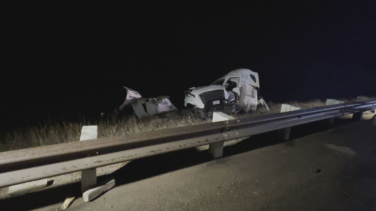 Semi-truck crashes through guardrail on US 16