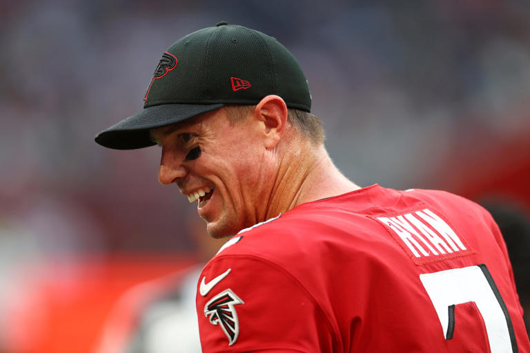 Falcons president of football Matt Ryan speaks to rookie class