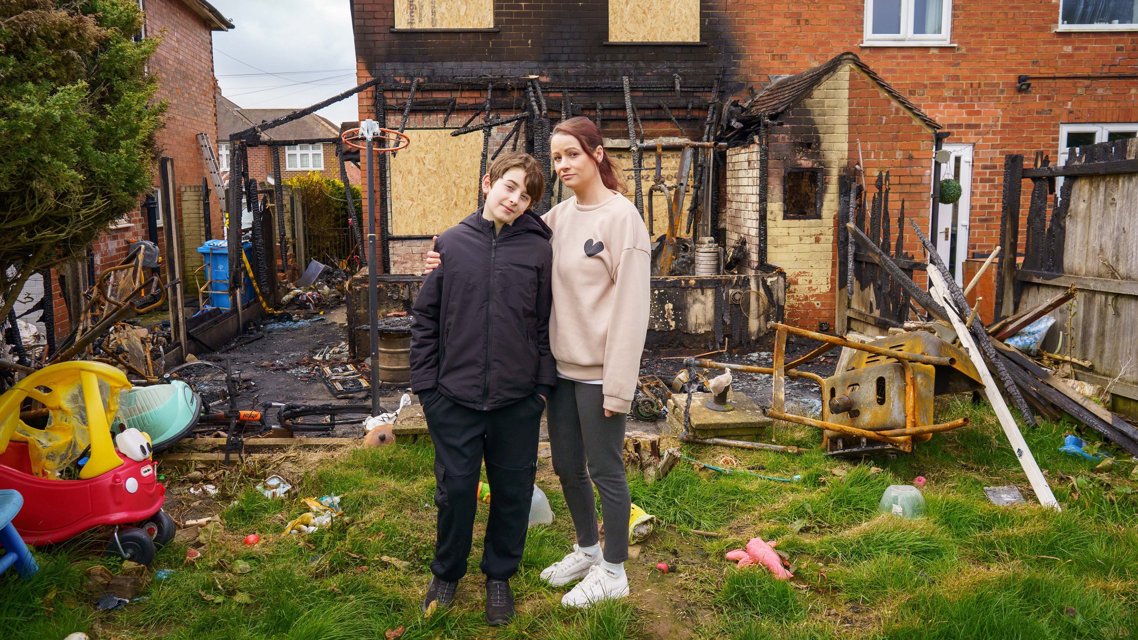 Hero mum saves family as tumble dryer fire destroys home