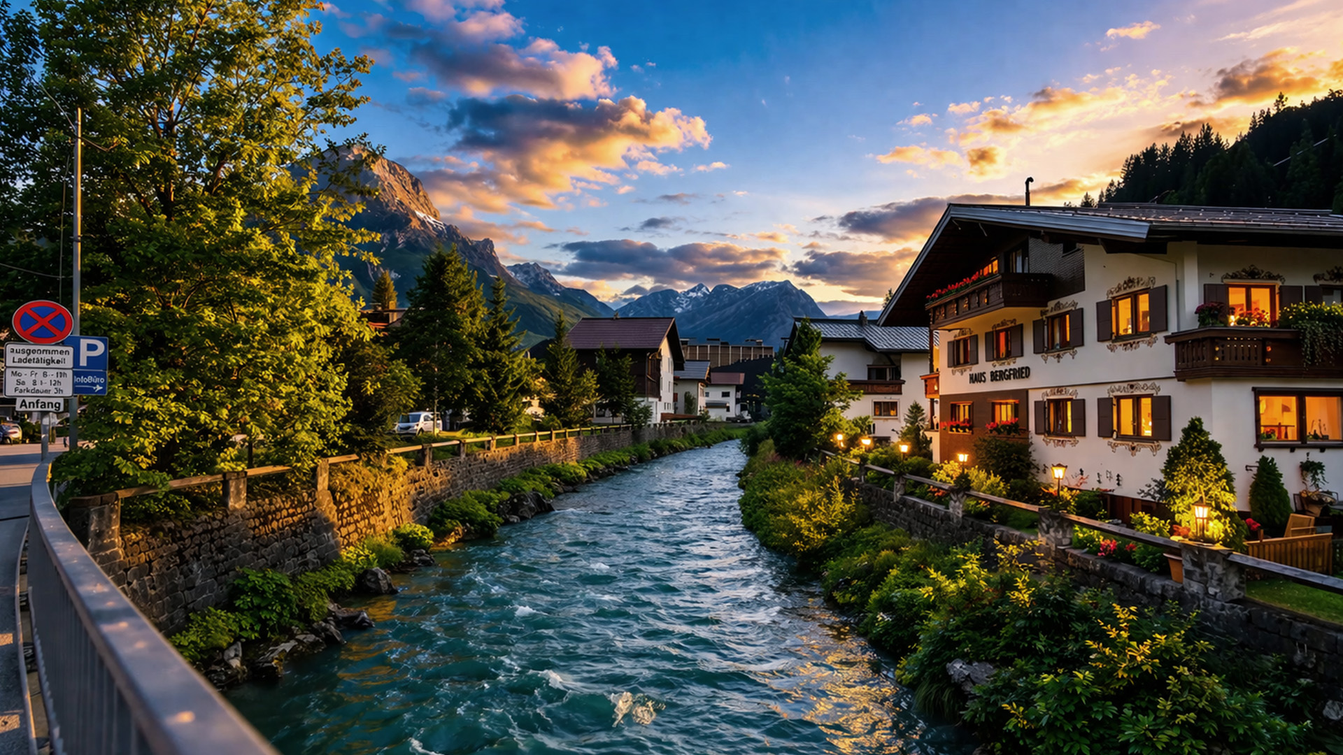 Lech Austria: paseo vespertino alpino y de lujo (4K)