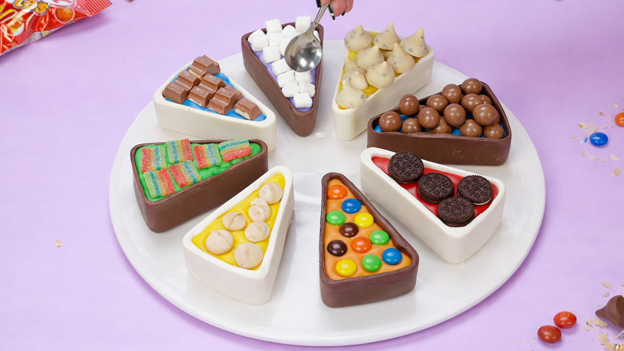 Delicious Homemade Candy-Topped Cake Slices Recipes