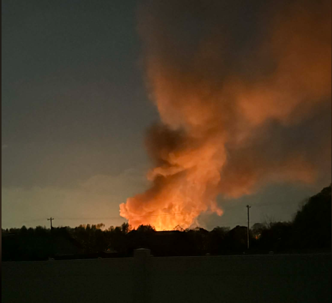 Large fire burns in Spartanburg County
