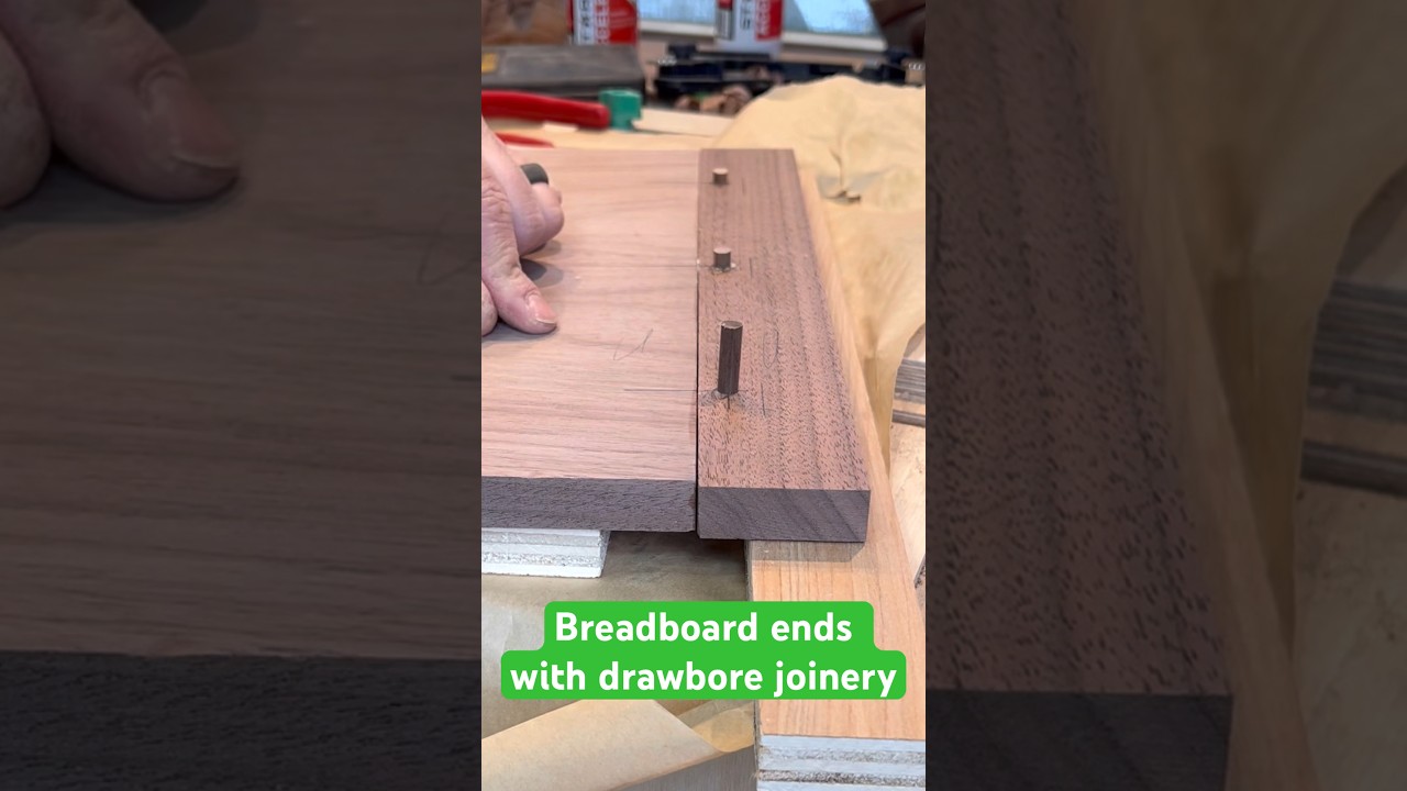 Breadboard ends with draw bore joinery in action #woodworking #joinery ...