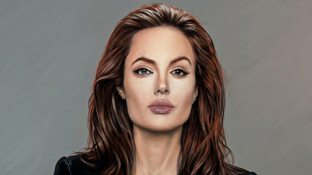Realistic Angelina Jolie drawing tutorial: Shadows, highlights, and ...