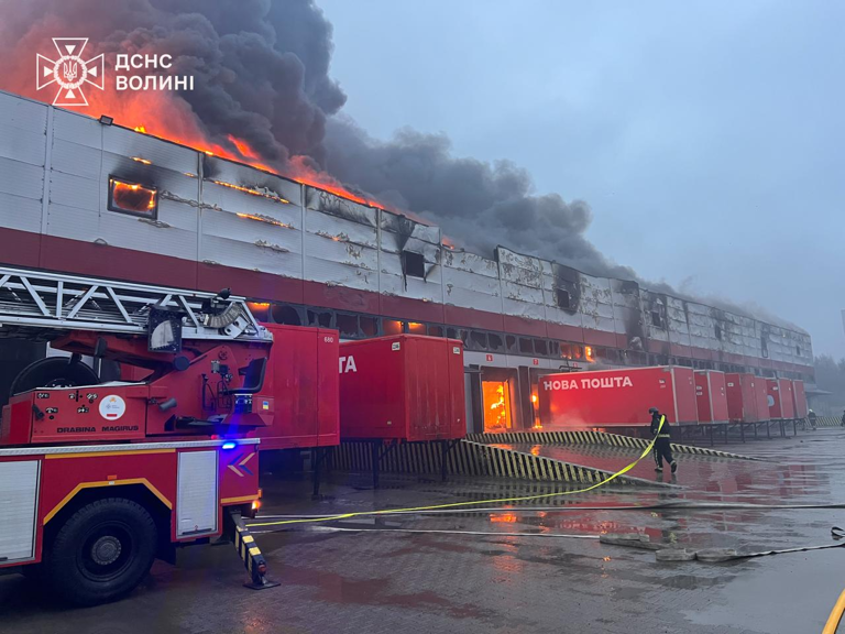 Emergency crews put out major fires in Volyn after Russian attacks