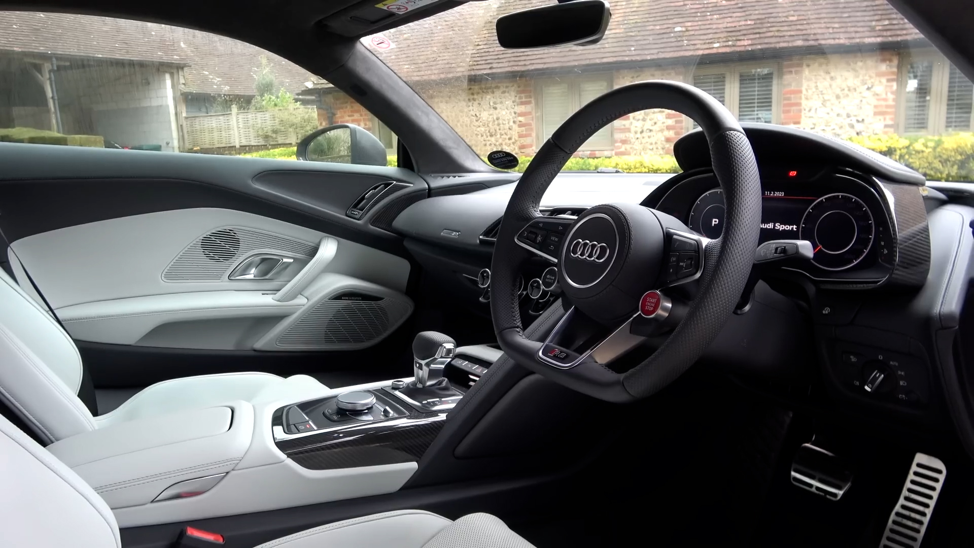 Inside the cabin of the Audi R8 V10