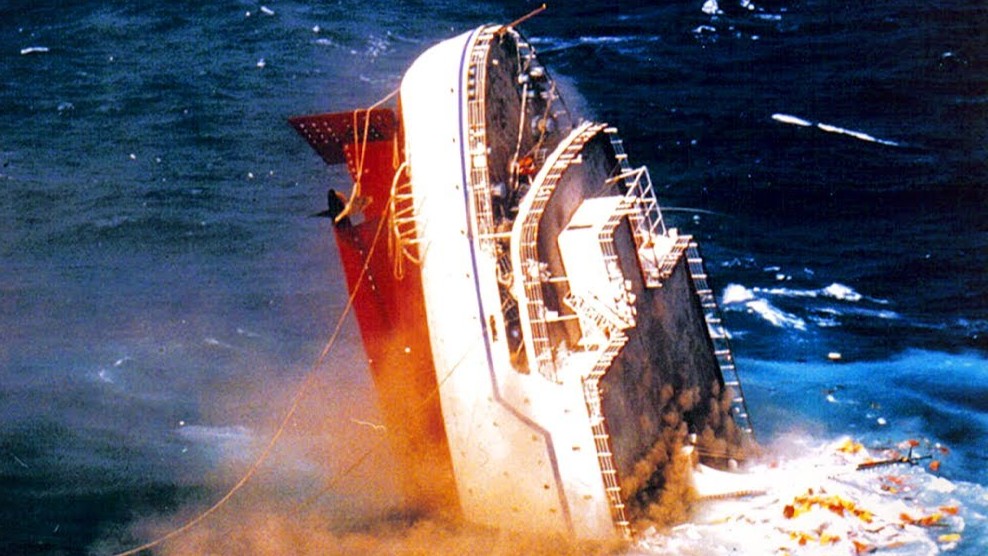 Watch a cruise ship slowly sink from a leak no one stopped