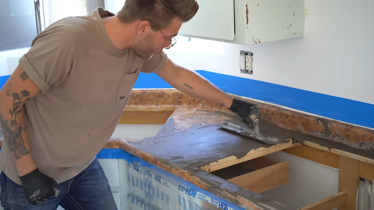 I put concrete over my counters… my wife almost kicked me out