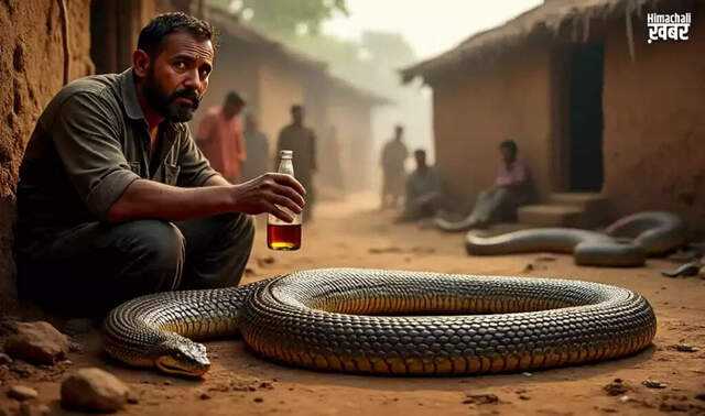 Shocking encounter: Drunk man survives king cobra bite while snake dies