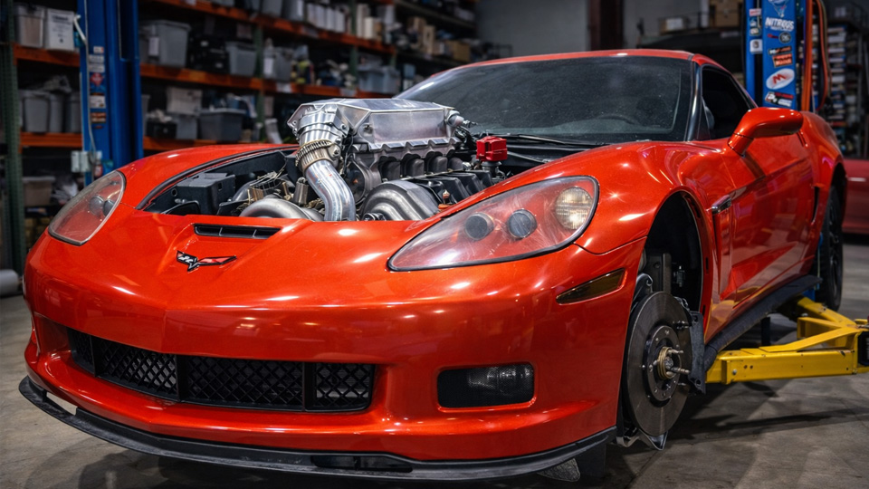 Totaled twin turbo Corvette rebuilt from scratch