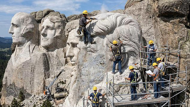 Taking shape: The new face of Mount Rushmore