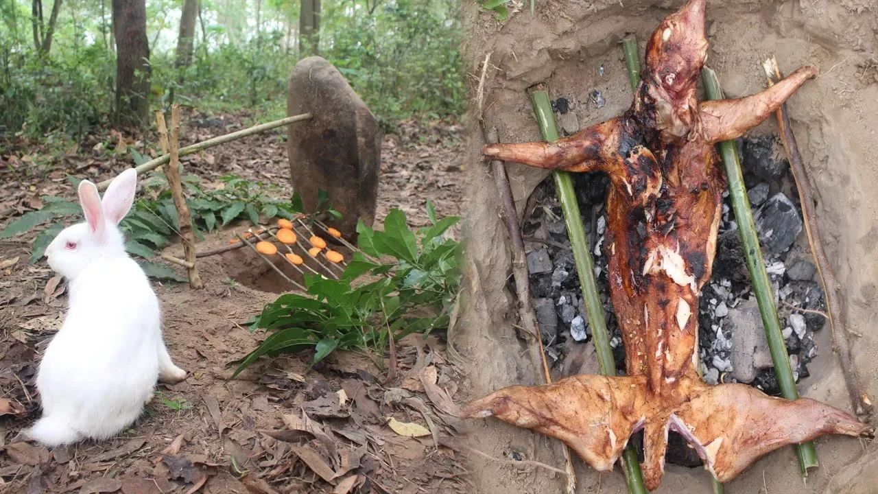 Primitive rabbit trap made easy