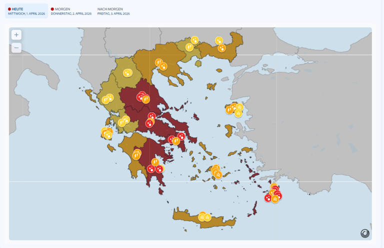 Faszinierend Unwetter Griechenland Karte Bild