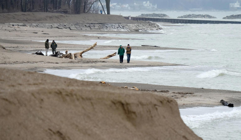 'Good ice cover' limits Presque Isle erosion. What a beach walk found