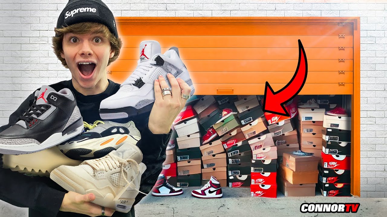 A low-cost auction gamble reveals a massive sneaker haul